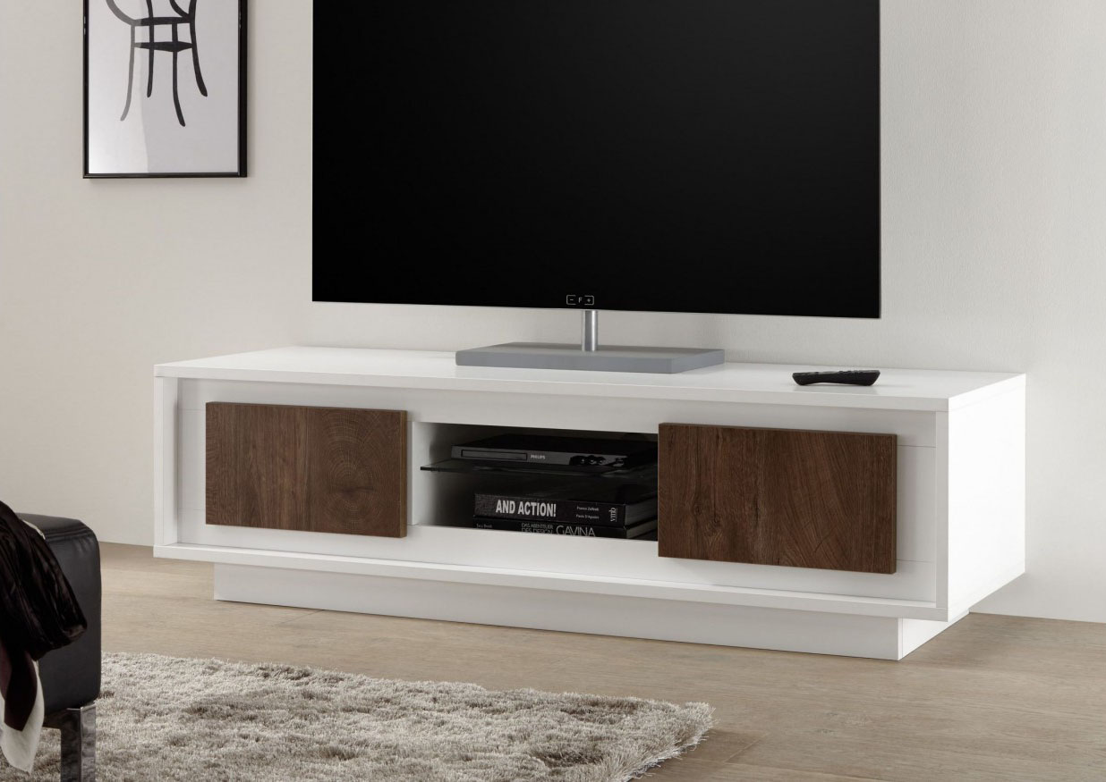 Contemporary TV Stand with Two Doors Knoxville Tennessee VV-Sky-White ...